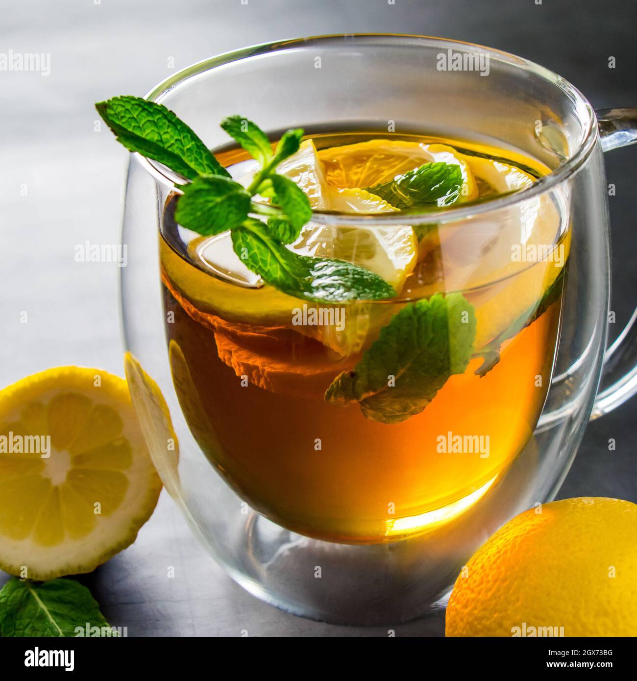 Mint tea in transparent hi-res stock photography and images - Alamy