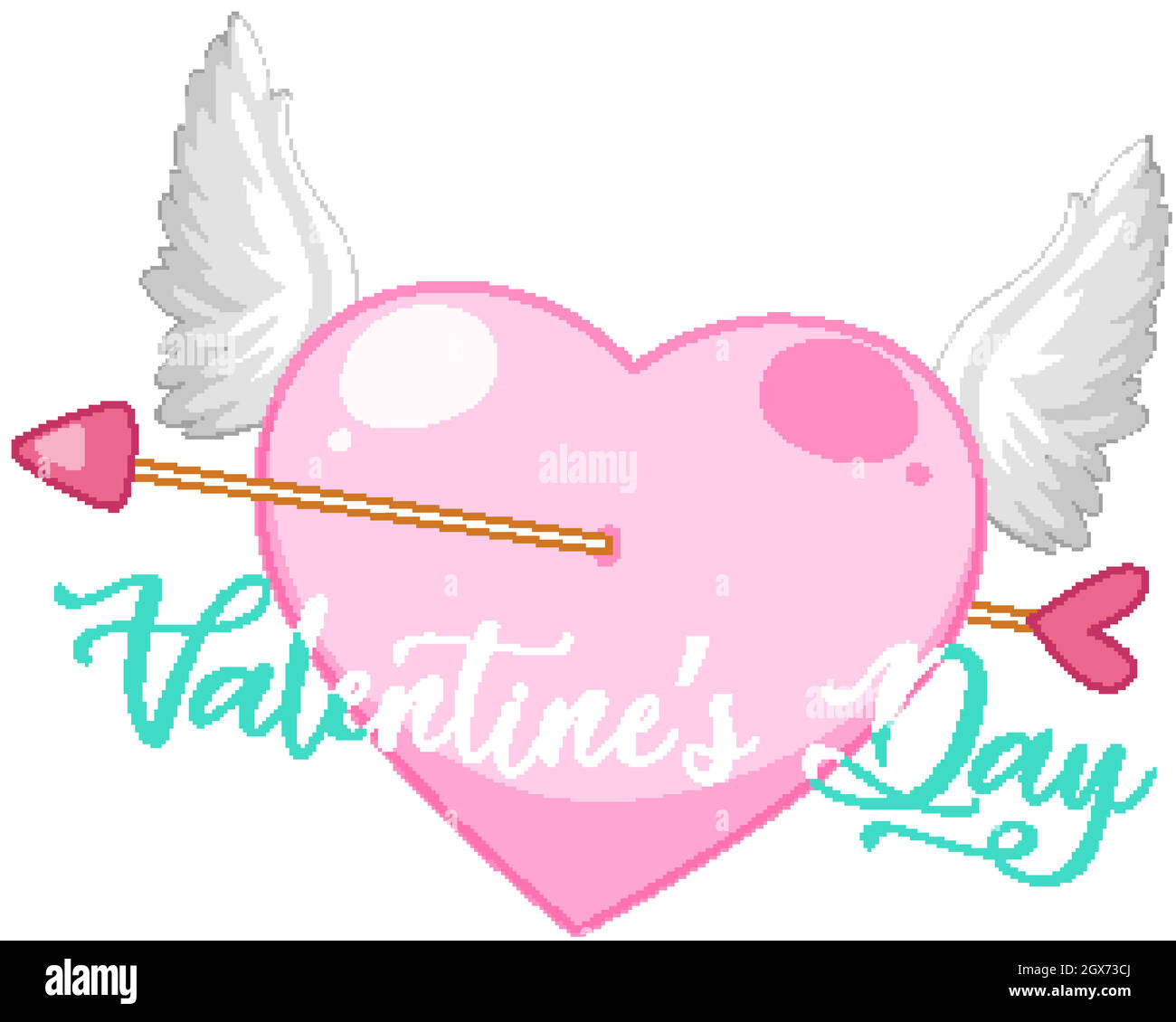 Valentine theme with pink heart with arrow Stock Vector Image & Art - Alamy