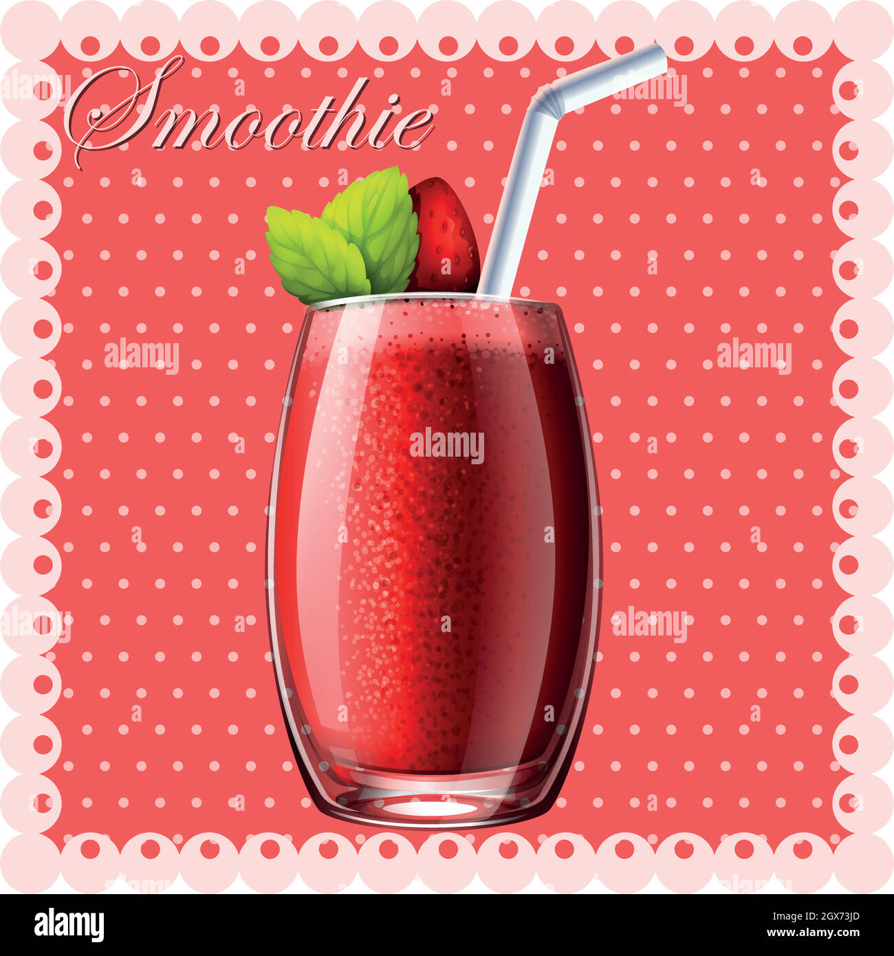 Strawberry smoothie in glass Stock Vector Image & Art - Alamy