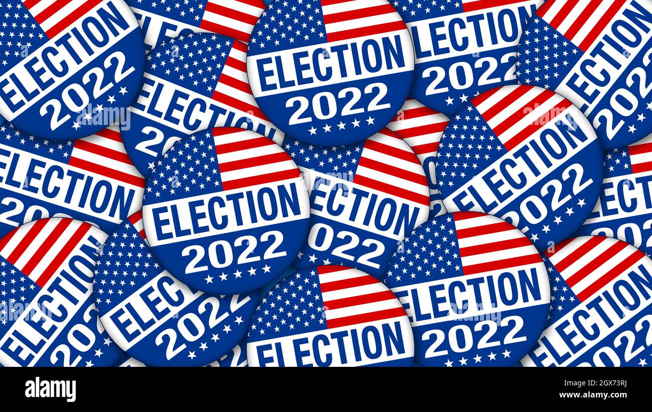 2022 Election campaign buttons with the USA flag - Illustration Stock ...