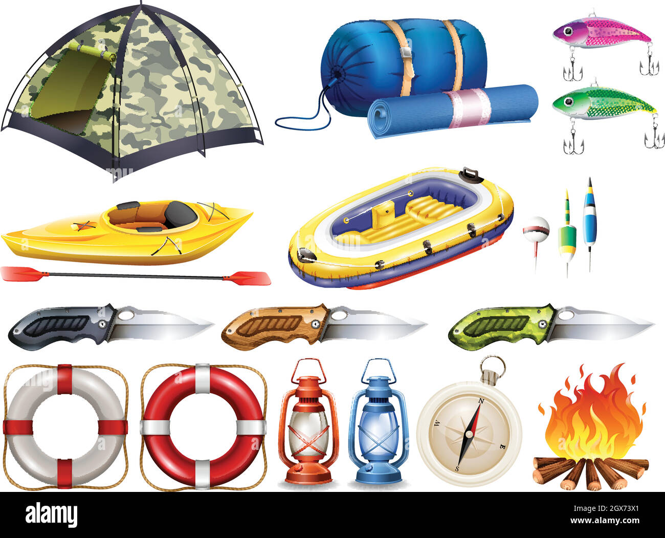 Camping set Cut Out Stock Images & Pictures - Alamy