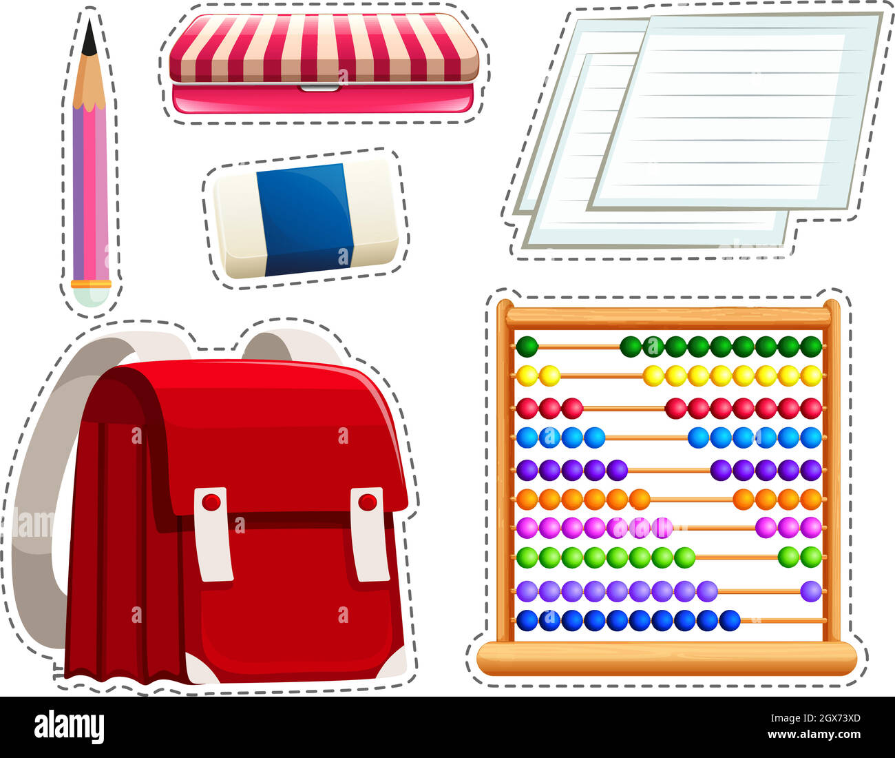 Paper bag set different Cut Out Stock Images & Pictures - Alamy