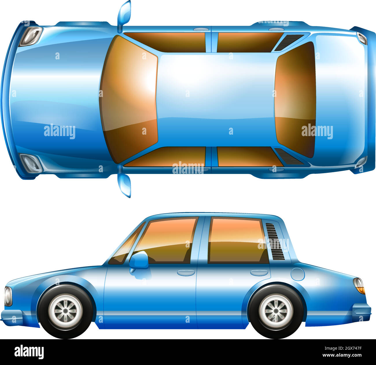 A blue sedan car Stock Vector Image & Art - Alamy