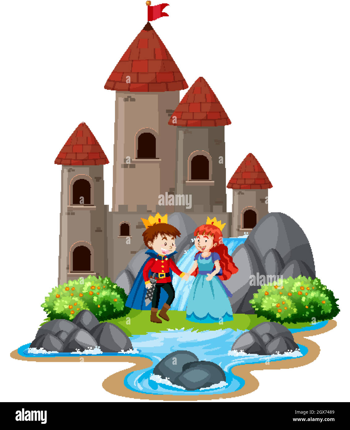 Garden scene man woman Stock Vector Images - Alamy