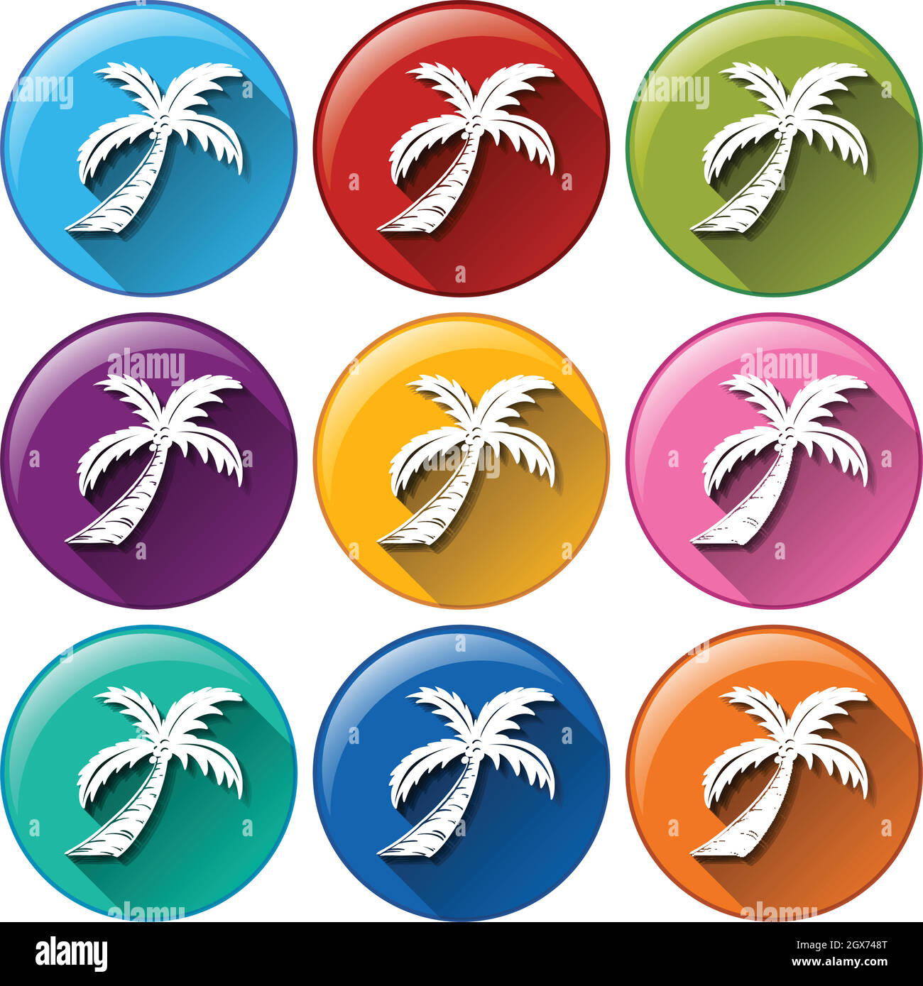 Green colored palm tree Stock Vector Images - Alamy