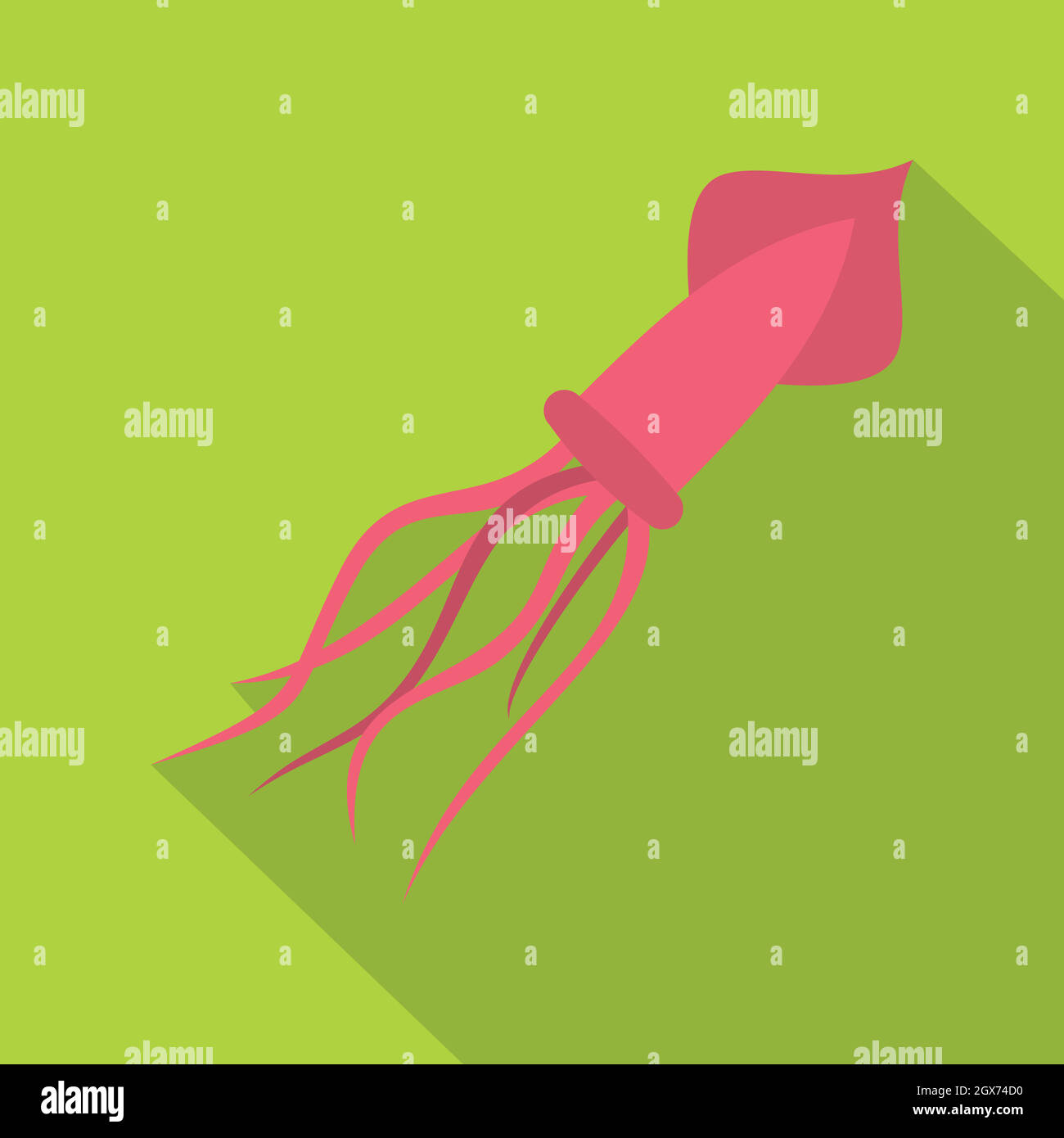 Pink squid icon, flat style Stock Vector Image & Art - Alamy