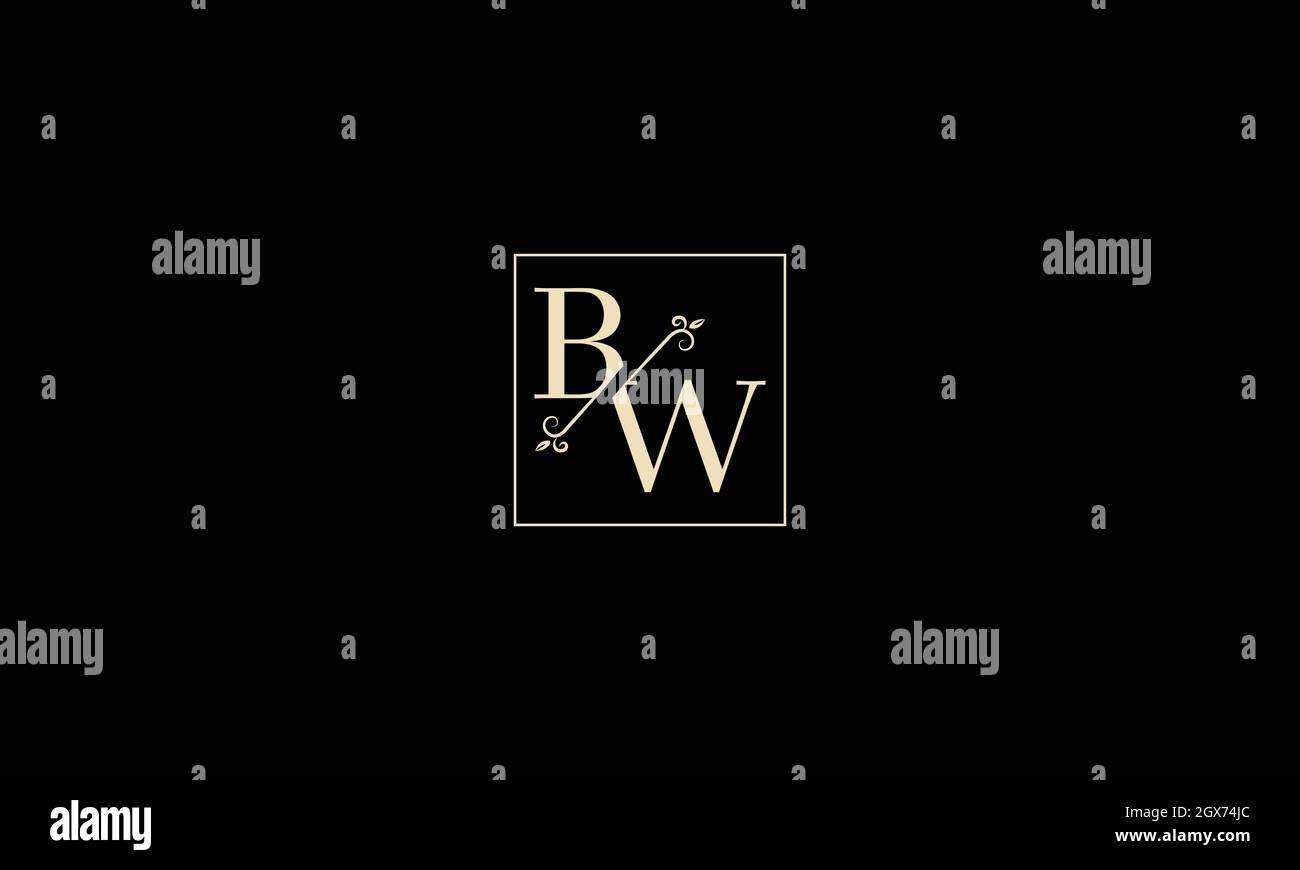 LETTERS B W LOGO DESIGN WITH NEGATIVE SPACE EFFECT FOR ILLUSTRATION USE ...