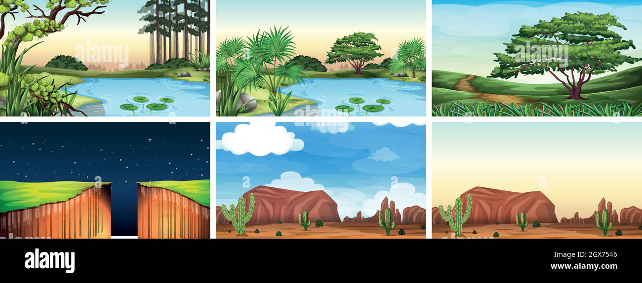 Natural environment lanscape scene Stock Vector Image & Art - Alamy
