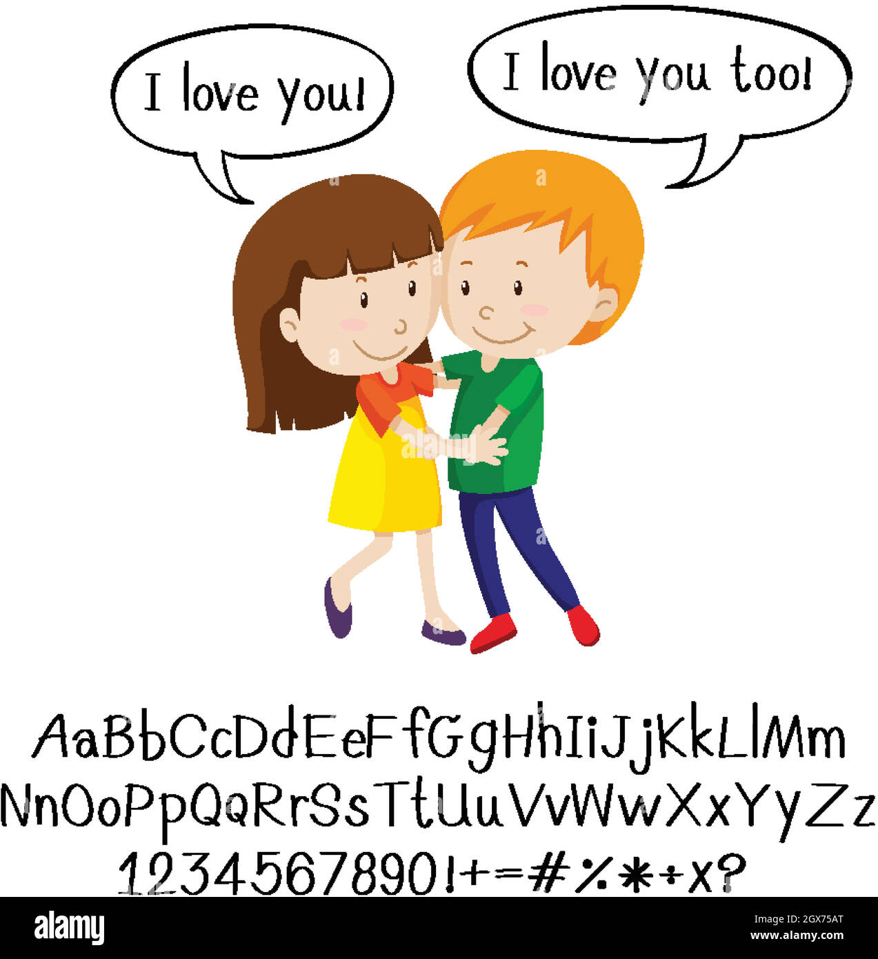English phrase with people in actions on white background Stock Vector ...