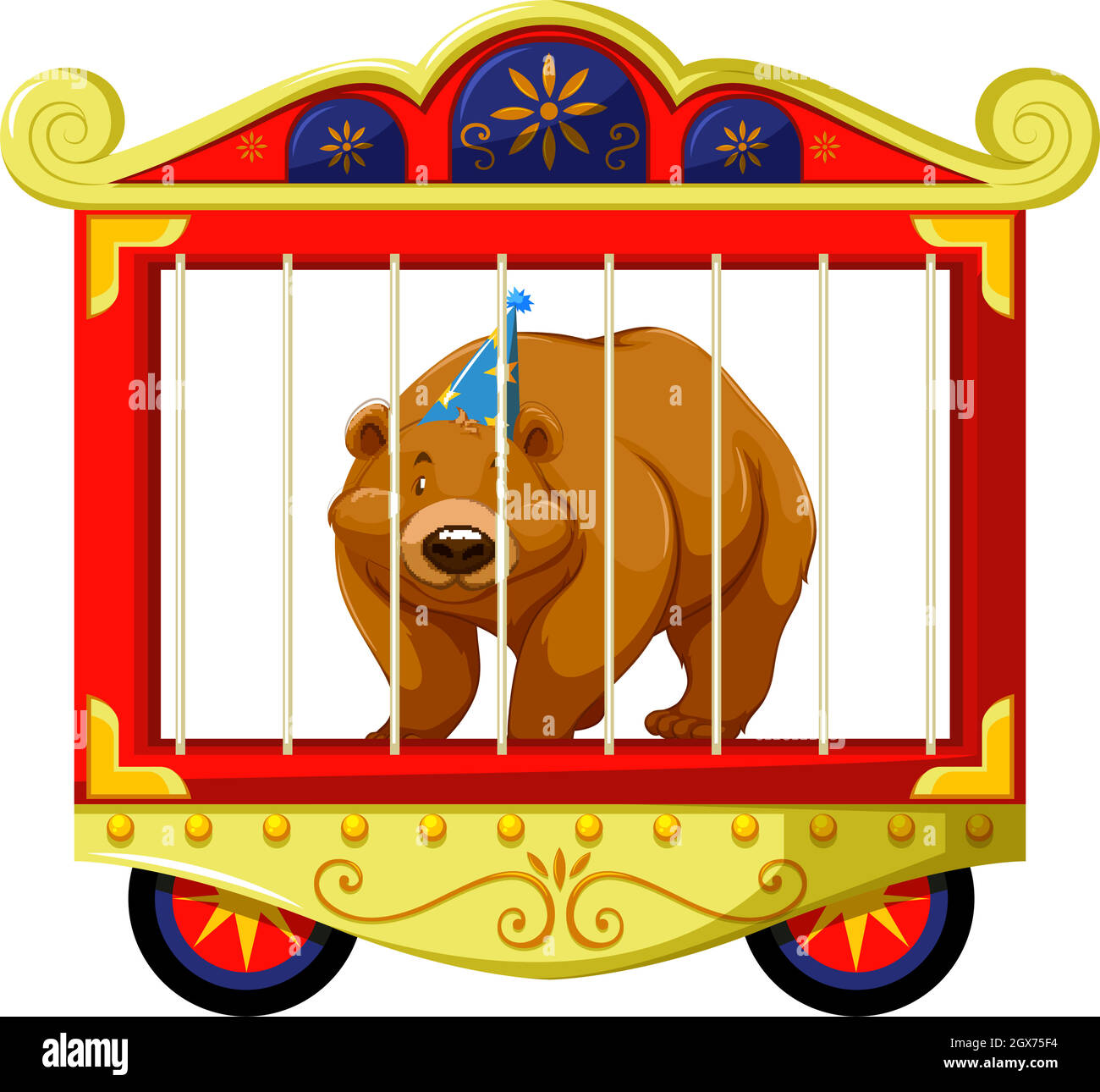Grizzly bear in the circus cage Stock Vector Image & Art - Alamy