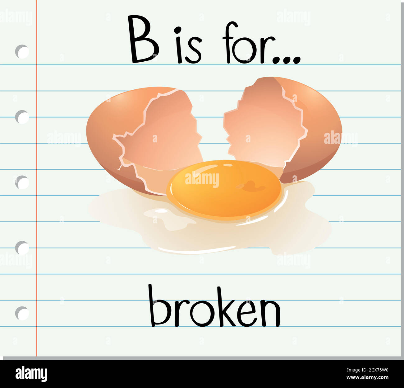 Flashcard letter B is for broken Stock Vector Image & Art - Alamy