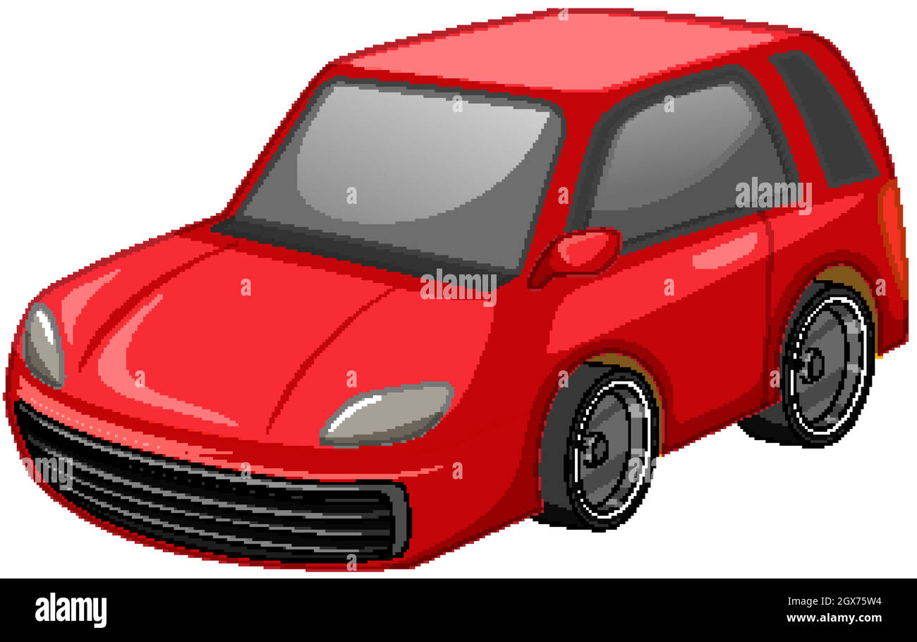 Red car cartoon style isolated on white background Stock Vector Image ...