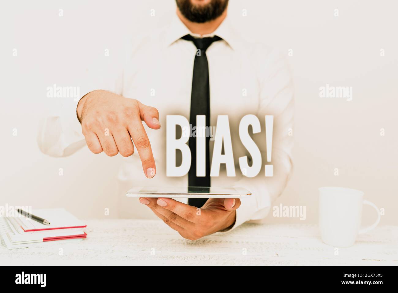 Handwriting text Bias. Word for inclination or prejudice for or against ...