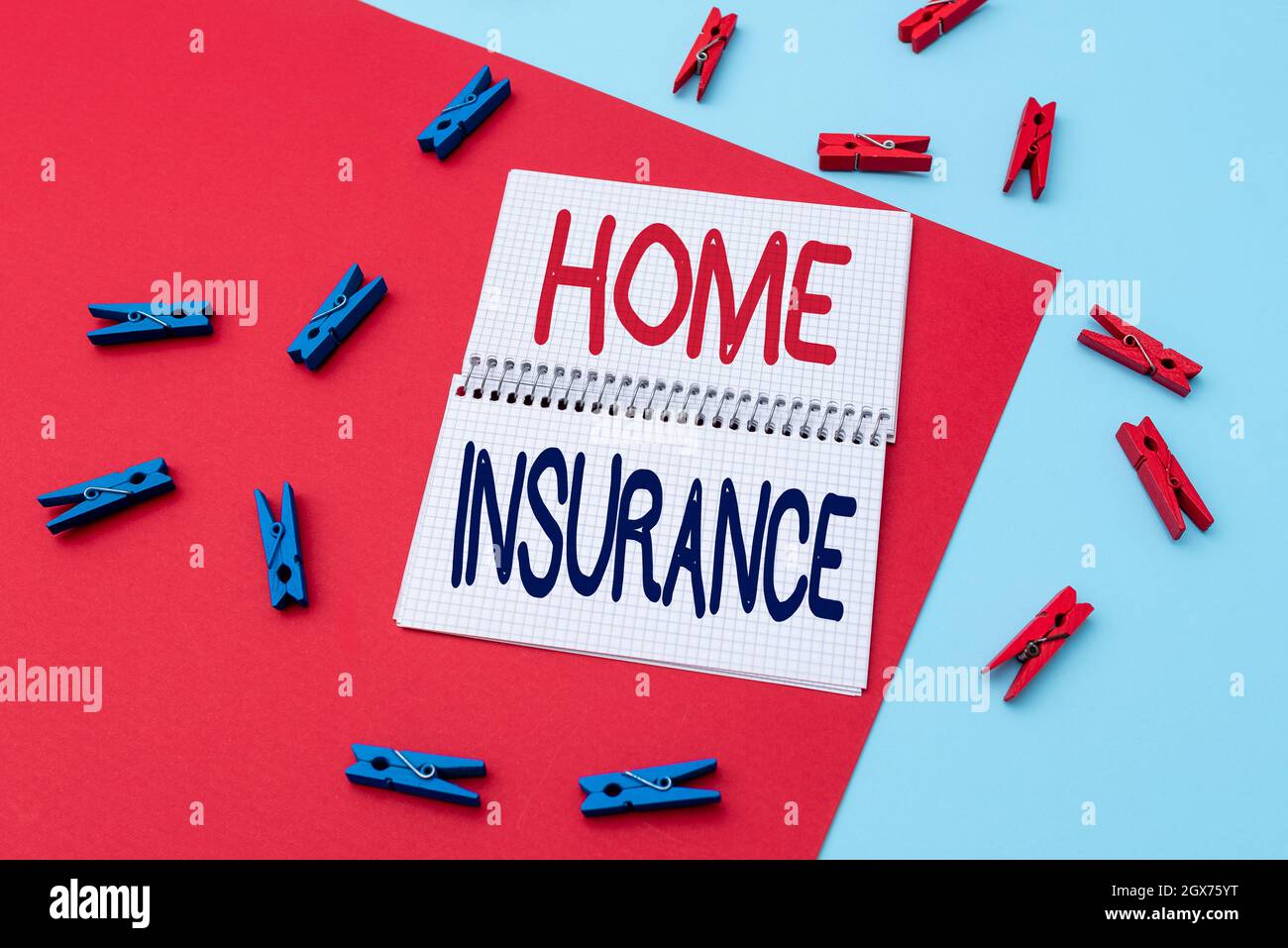 Hand writing sign Home Insurance. Conceptual photo Covers looses and ...