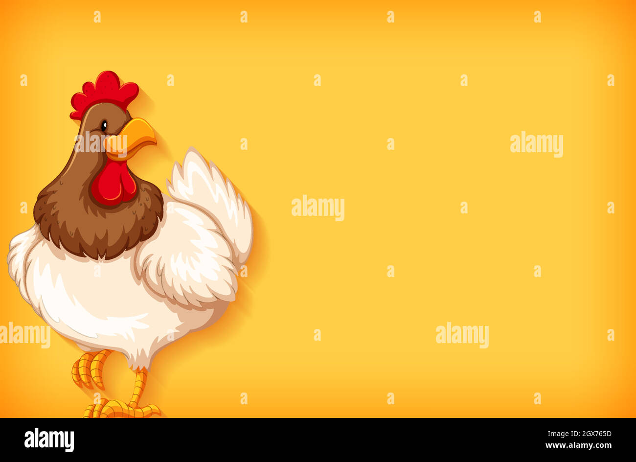 Chicken on yellow background Stock Vector Image & Art - Alamy