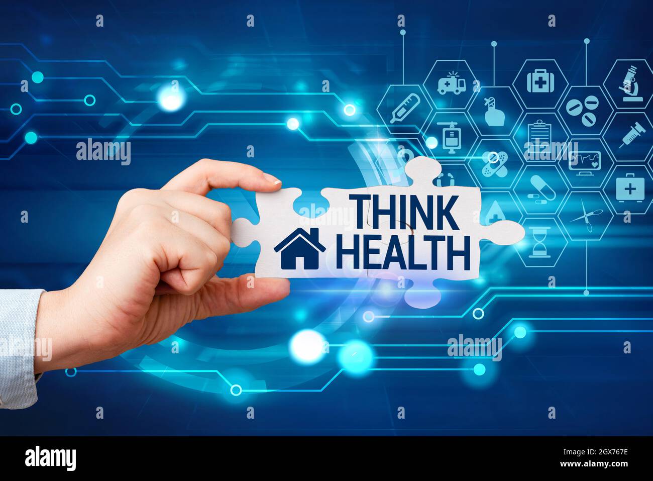 Text showing inspiration Think Health. Word Written on state of ...