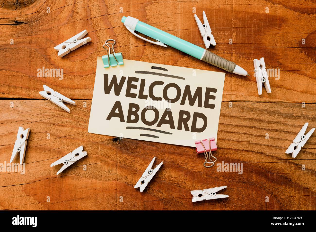 Text showing inspiration Welcome Aboard. Business idea Expression of ...