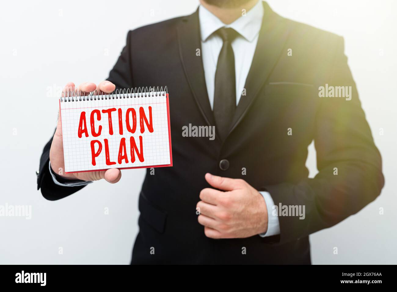 Text showing inspiration Action Plan. Business overview proposed ...