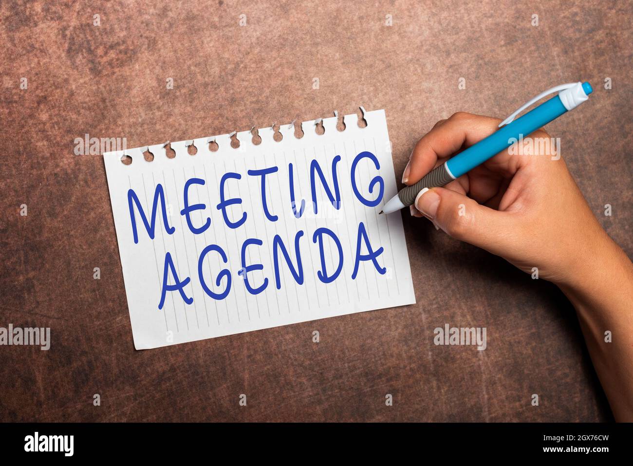 Text sign showing Meeting Agenda. Internet Concept An agenda sets clear ...