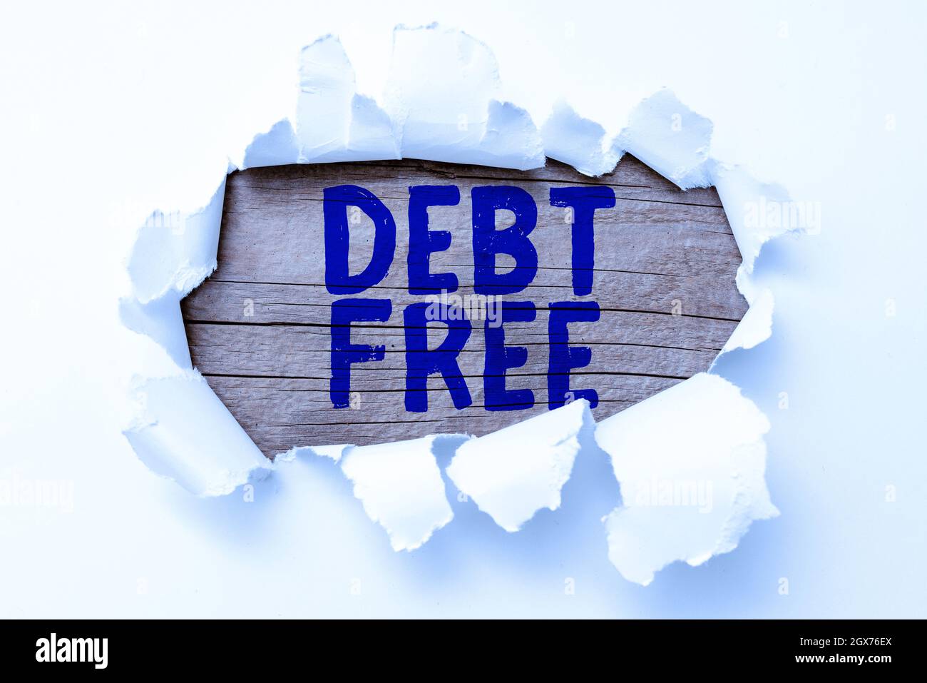 Conceptual display Debt Free. Word for does not owning any money or ...