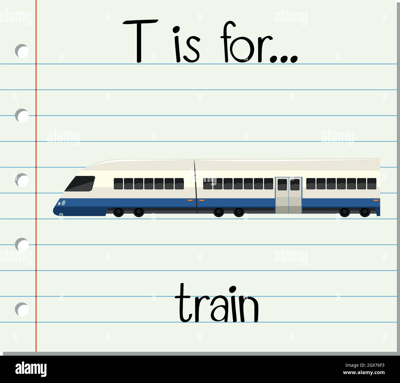 Flashcard letter T is for train Stock Vector Image & Art - Alamy