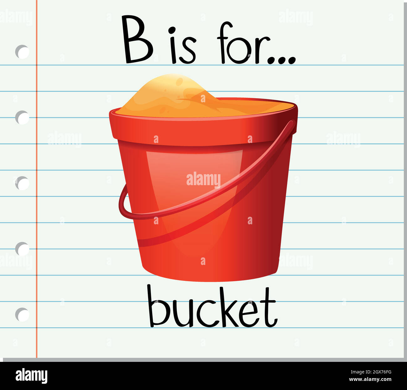 Flashcard letter B is for bucket Stock Vector Image & Art - Alamy
