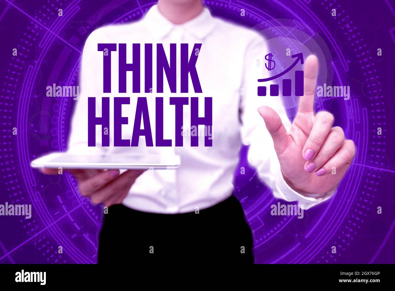 Hand writing sign Think Health. Internet Concept state of complete ...