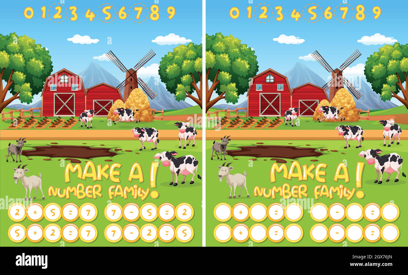 Make a number family worksheet Stock Vector Image & Art - Alamy