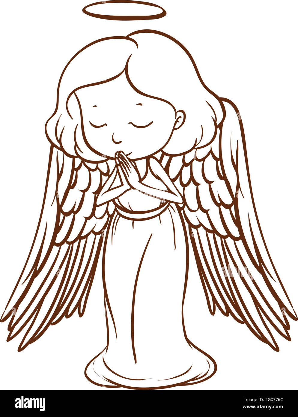 A simple sketch of an angel praying Stock Vector Image & Art - Alamy