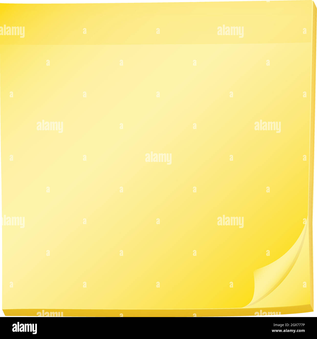 A topview of a pad of yellow post-it Stock Vector Image & Art - Alamy