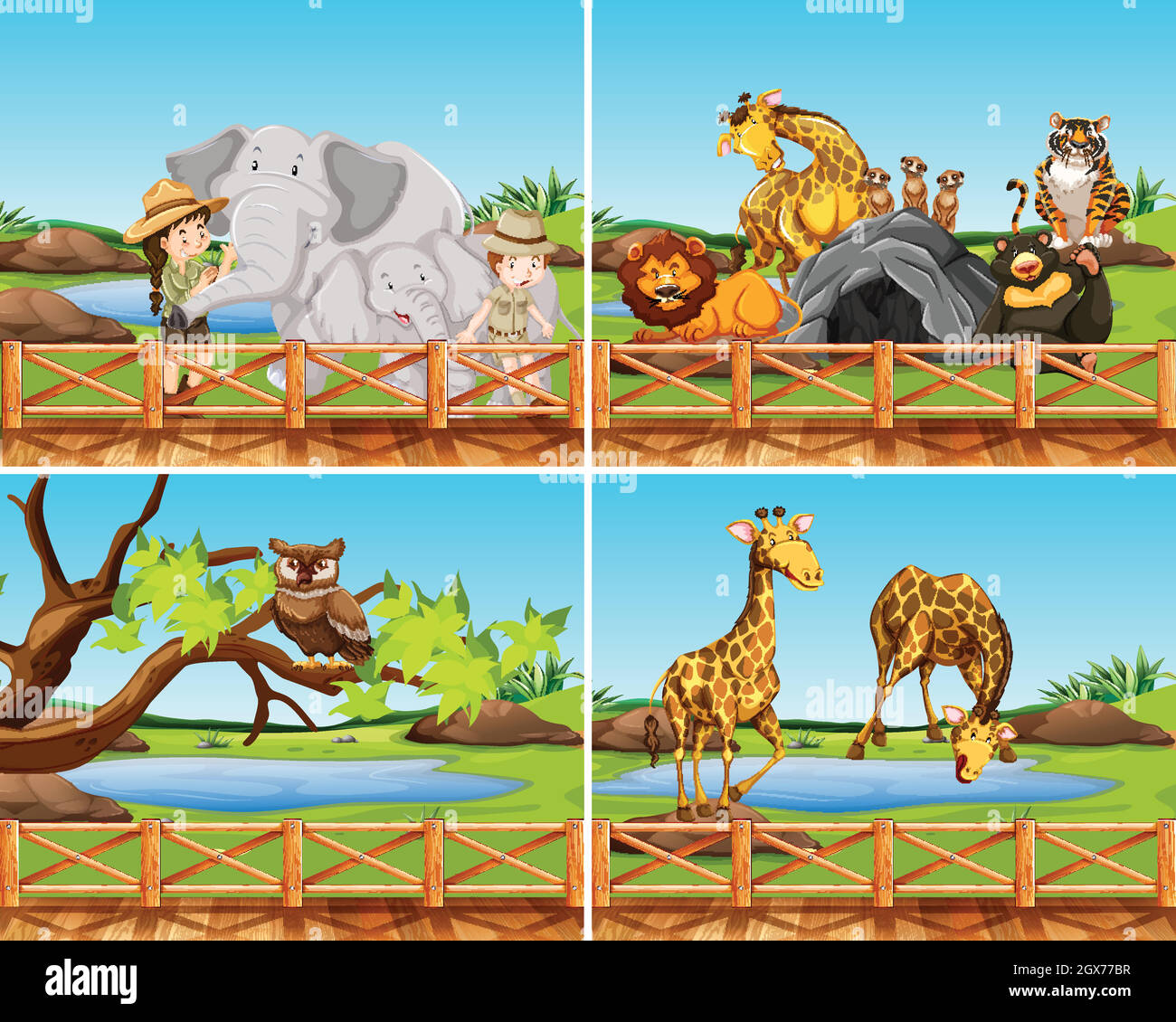 Set of scenes of animals Stock Vector Image & Art - Alamy