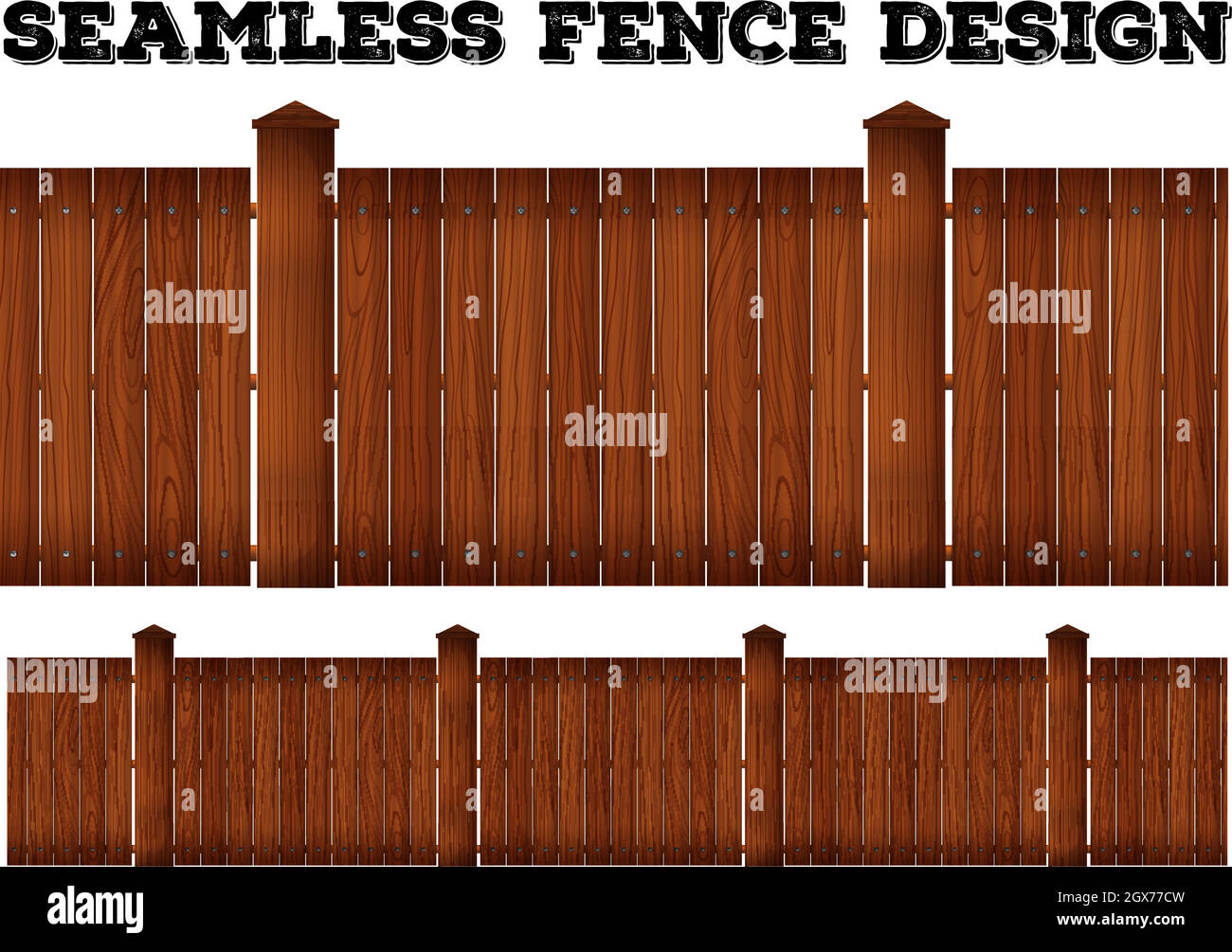Seamless wooden fence design Stock Vector Image & Art - Alamy