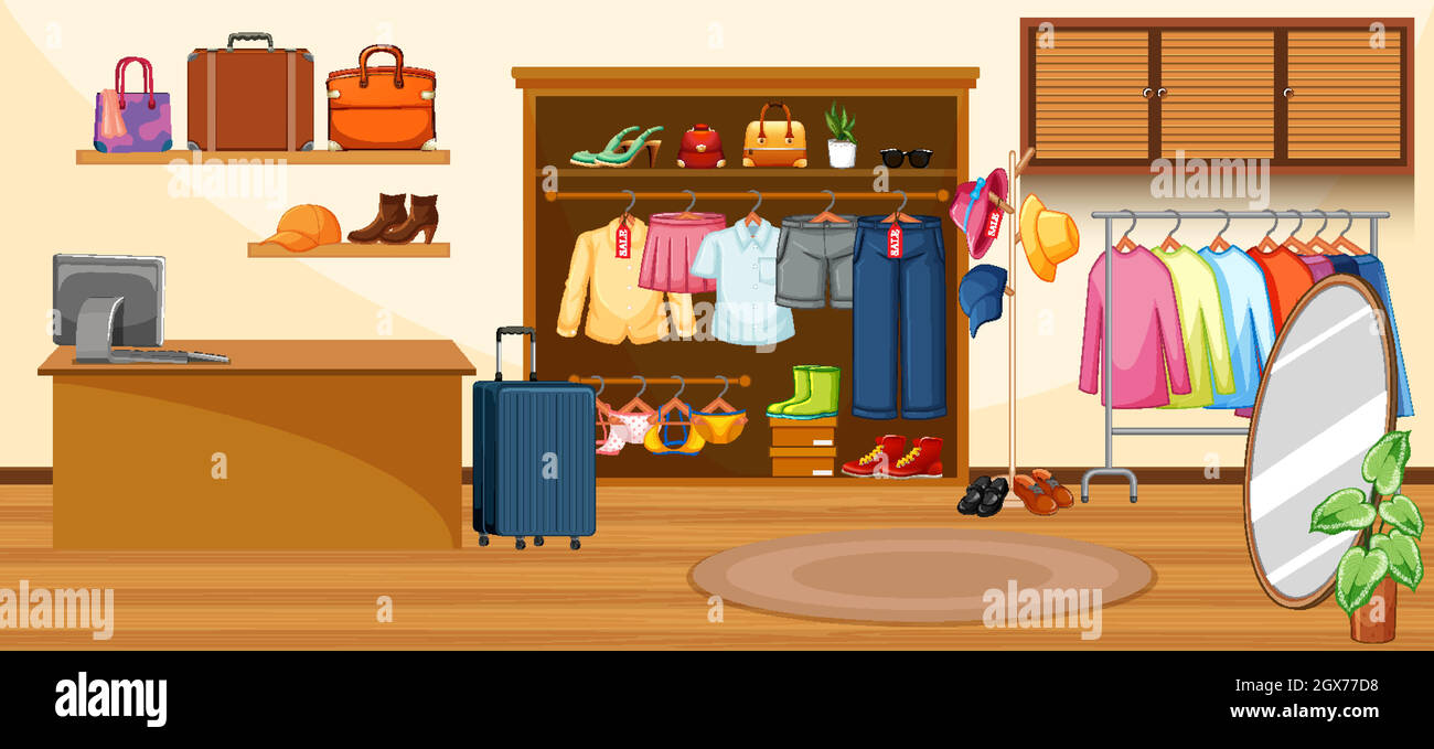 Fashion clothes store background Stock Vector Image & Art - Alamy