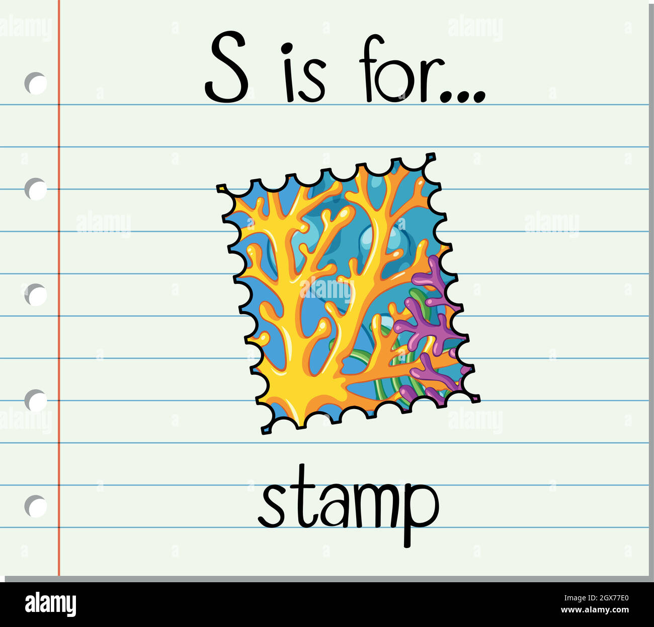 Flashcard letter S is for stamp Stock Vector Image & Art - Alamy