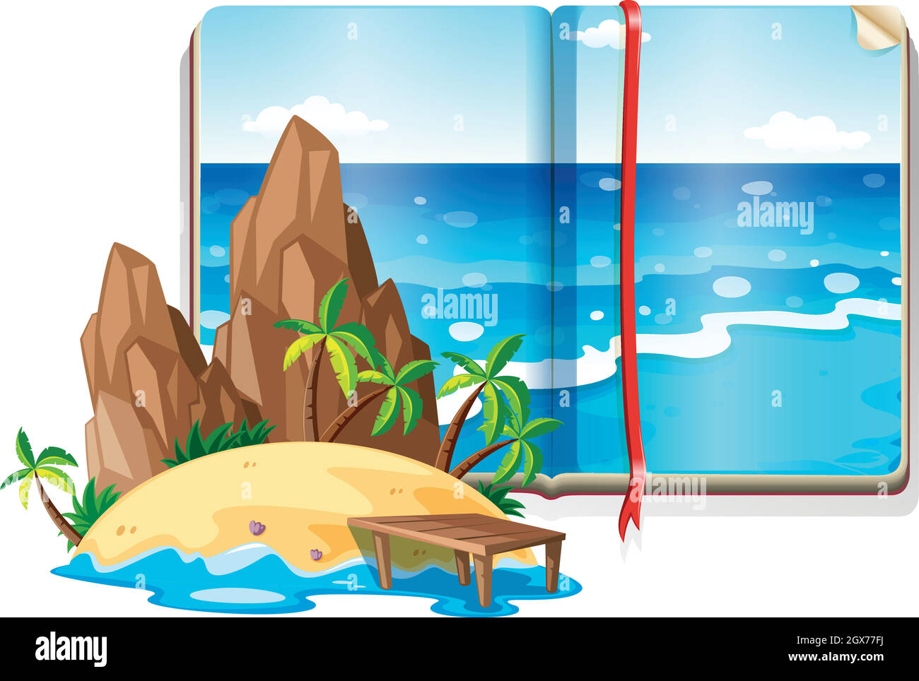Island view Stock Vector Images - Alamy