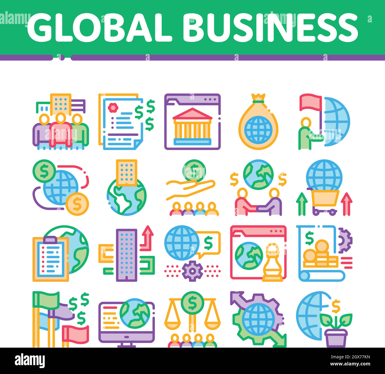 Business icons organization vector Stock Vector Images - Alamy
