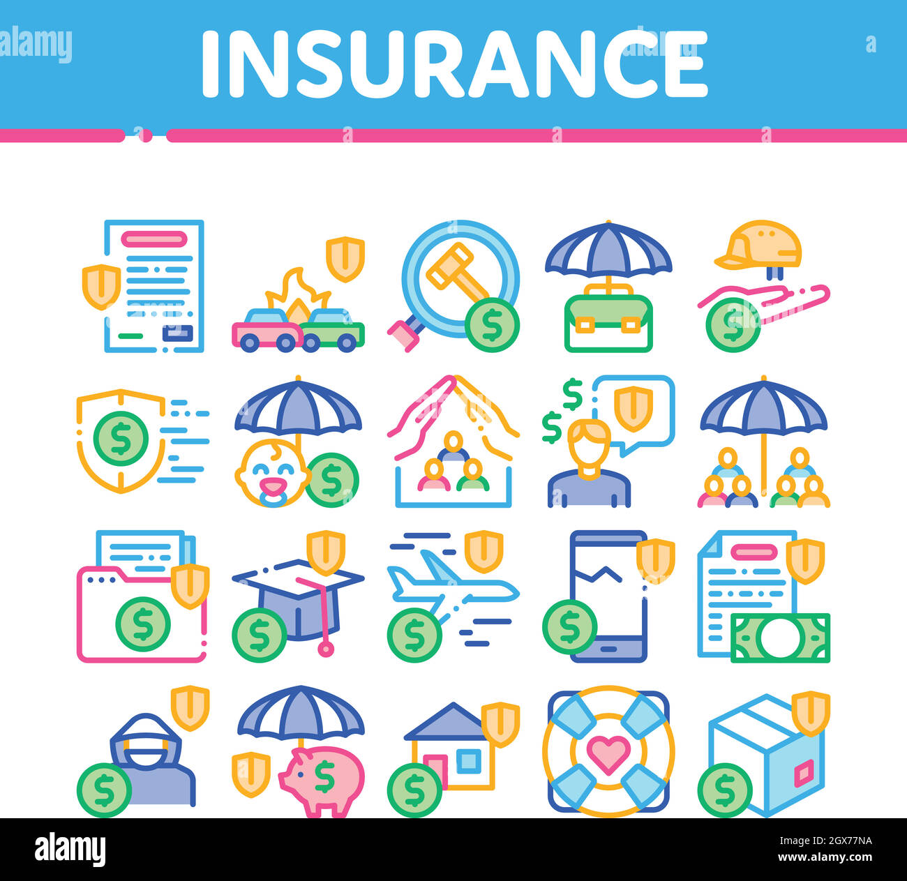 Insurance pay Stock Vector Images - Alamy