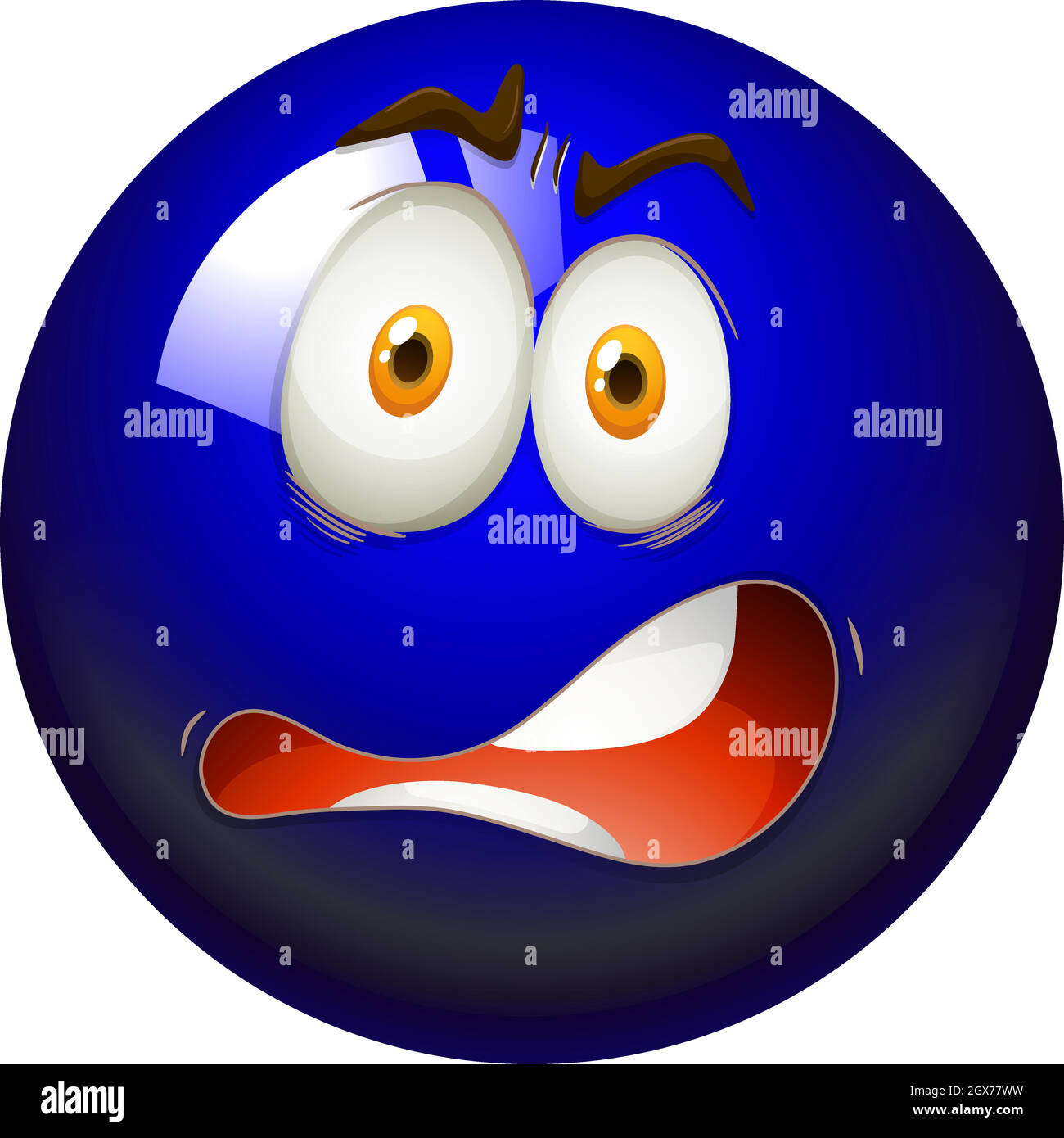 Facial expression on blue ball Stock Vector Image & Art - Alamy