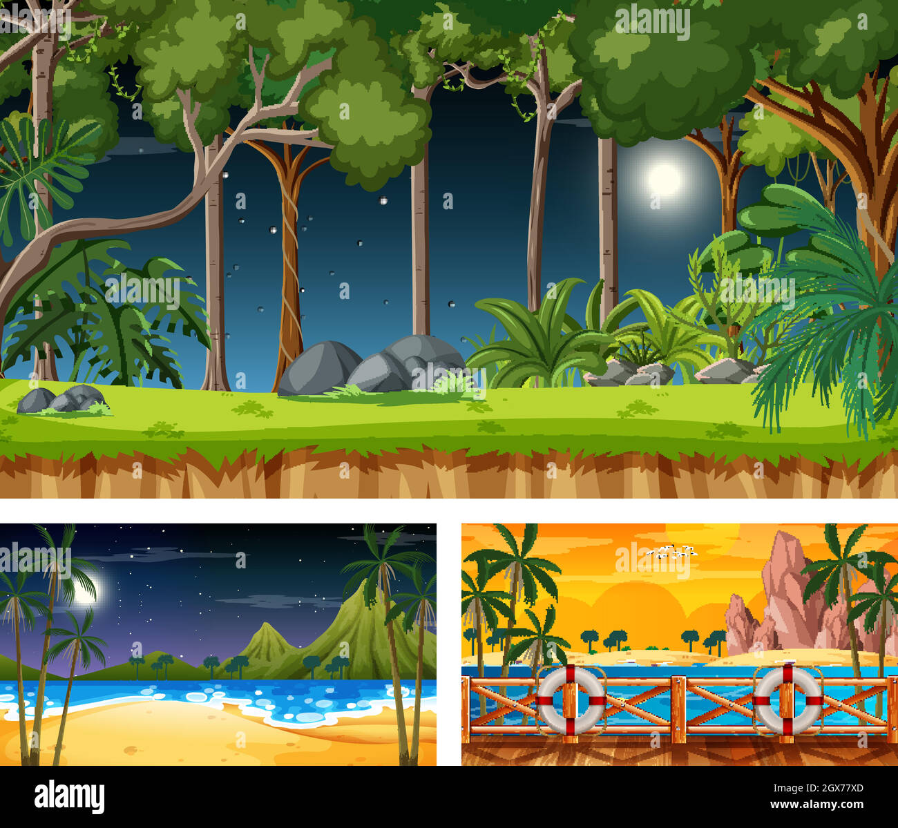 Different nature horizontal scenes Stock Vector Image & Art - Alamy