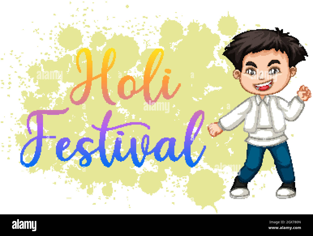 Child holi festival Cut Out Stock Images & Pictures - Alamy