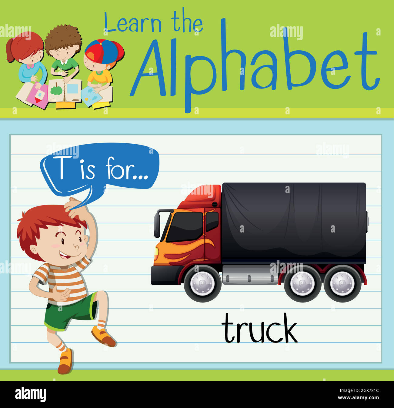 Flashcard letter t is for truck Stock Vector Image & Art - Alamy
