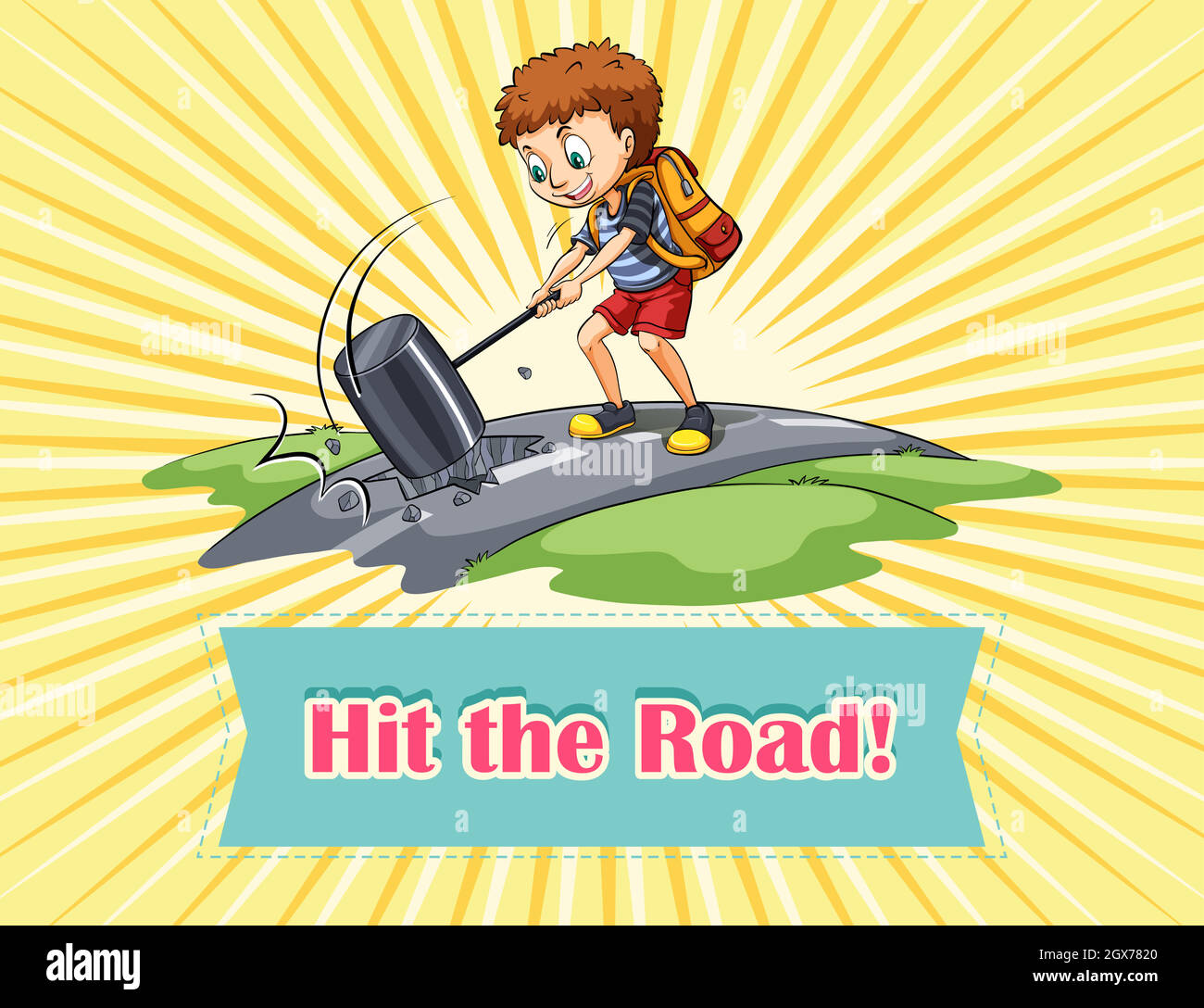 Road damage Stock Vector Images - Alamy