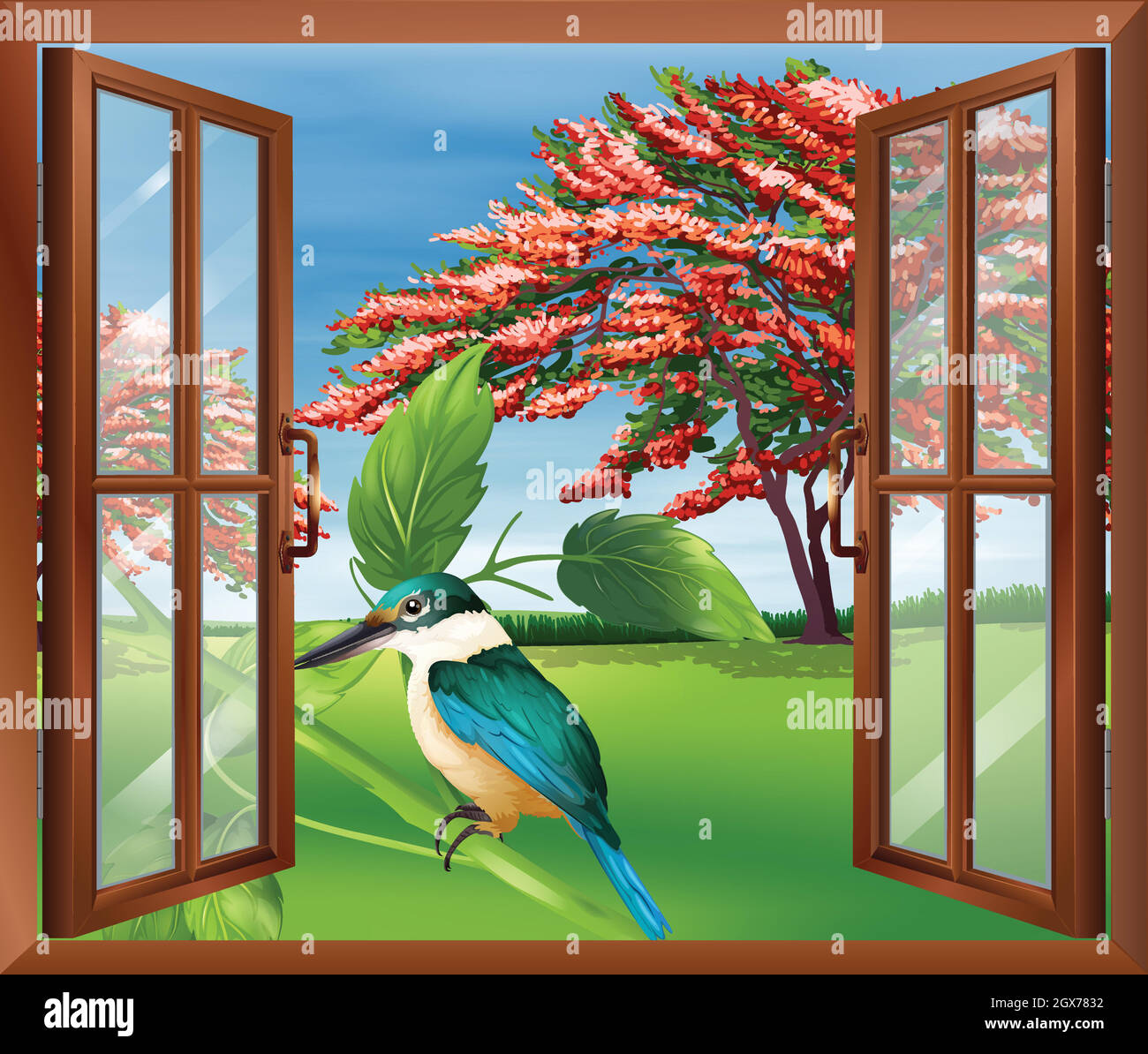 A window with a view of the bird Stock Vector Image & Art - Alamy