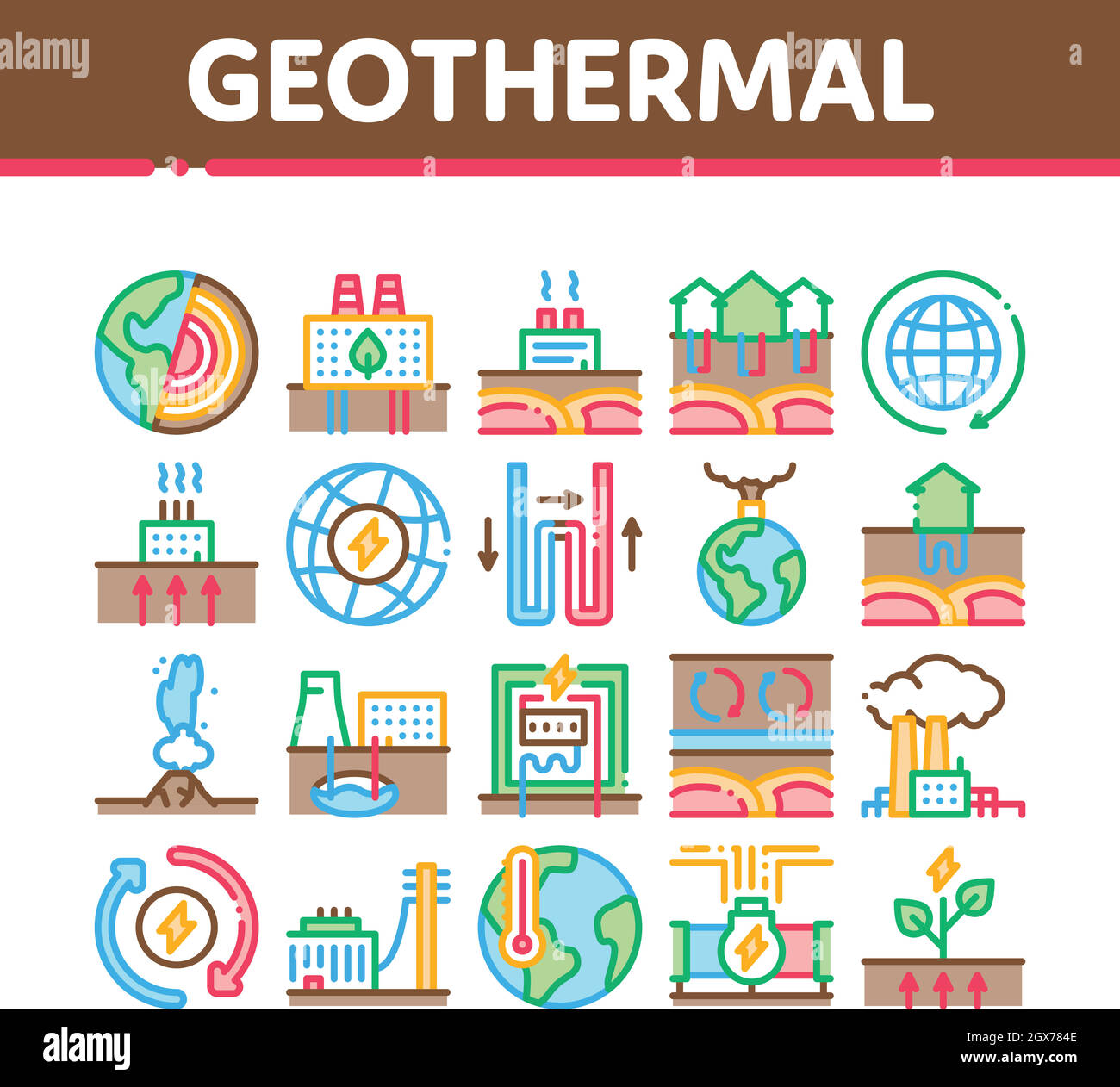 Geothermal Energy Collection Icons Set Vector Illustrations Stock ... Geothermal Energy Collection Icons Set Vector Illustrations Stock ...