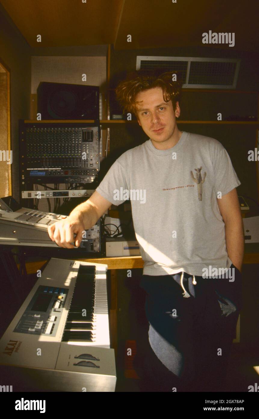 English musician Simon Raymonde, bassist and keyboard player with the ...