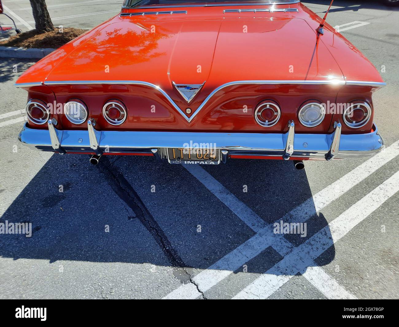 Los Angeles, California USA - March 28, 2021: red chevrolet impala ...