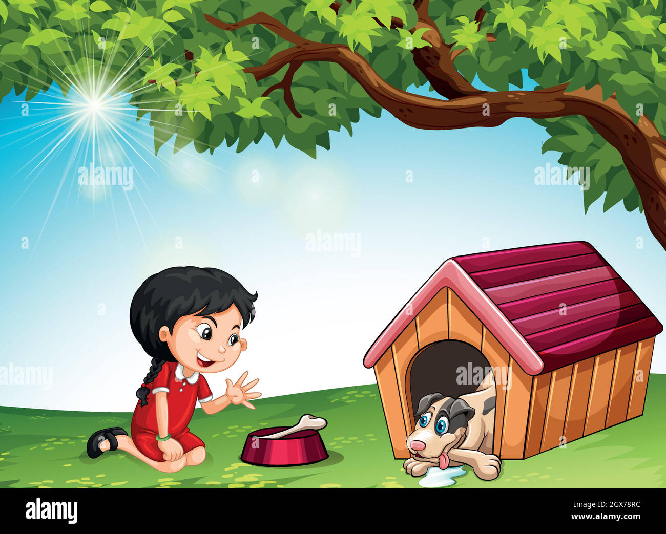 Feeding The Dog Clipart