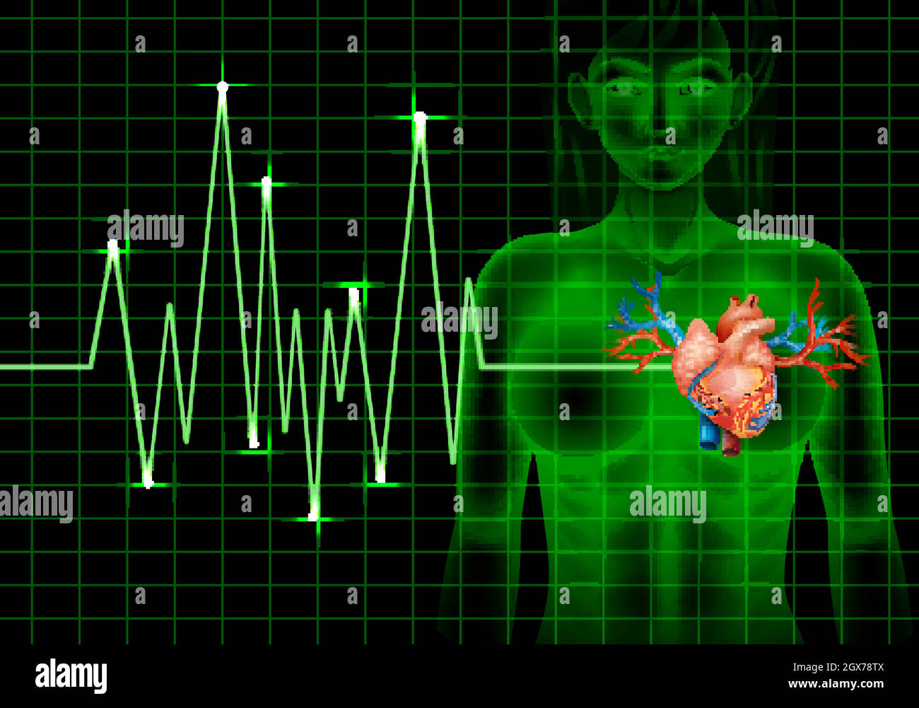 Heartbeat of human and graph Stock Vector Image & Art - Alamy