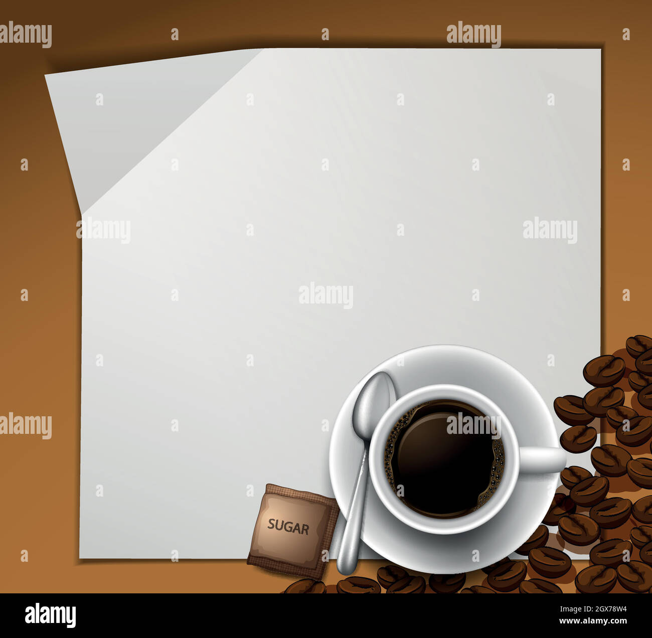 Coffee cup beans paper Stock Vector Images - Alamy