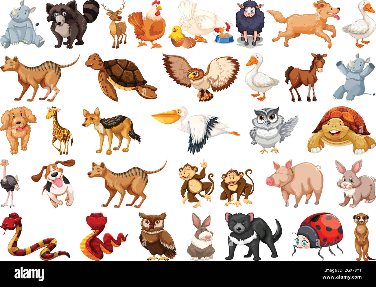Set of animal character Stock Vector Image & Art - Alamy